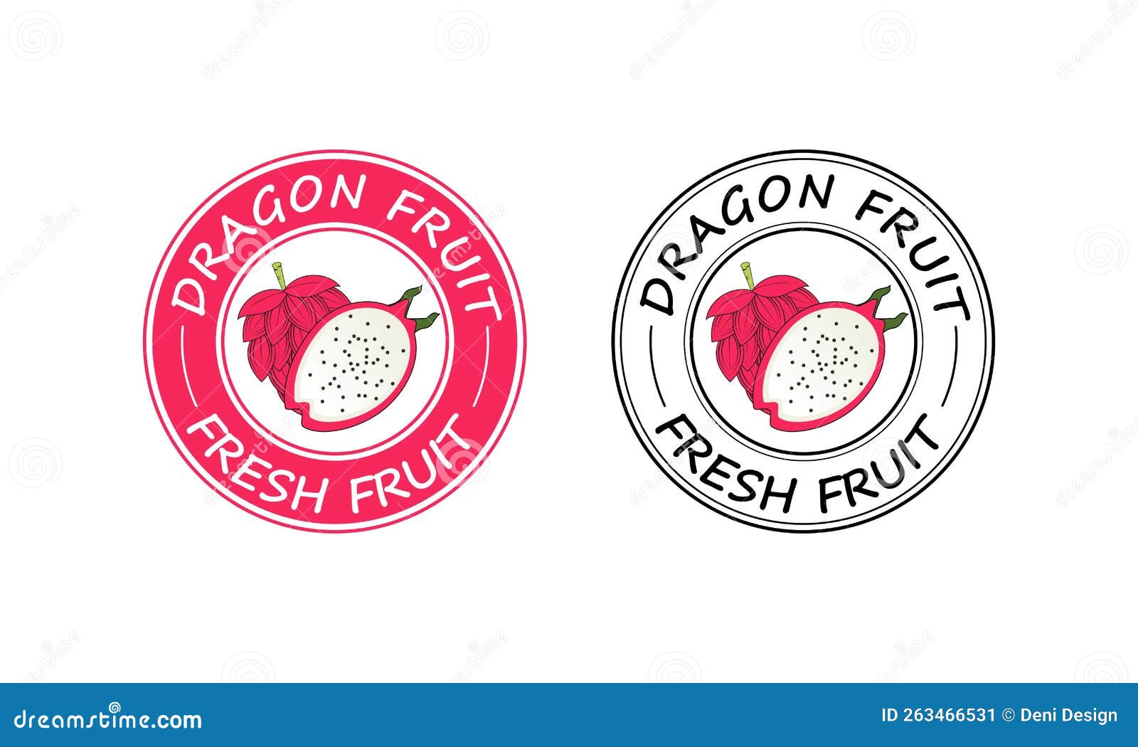 Dragon fruit stock vector. Illustration of delicious - 263466531