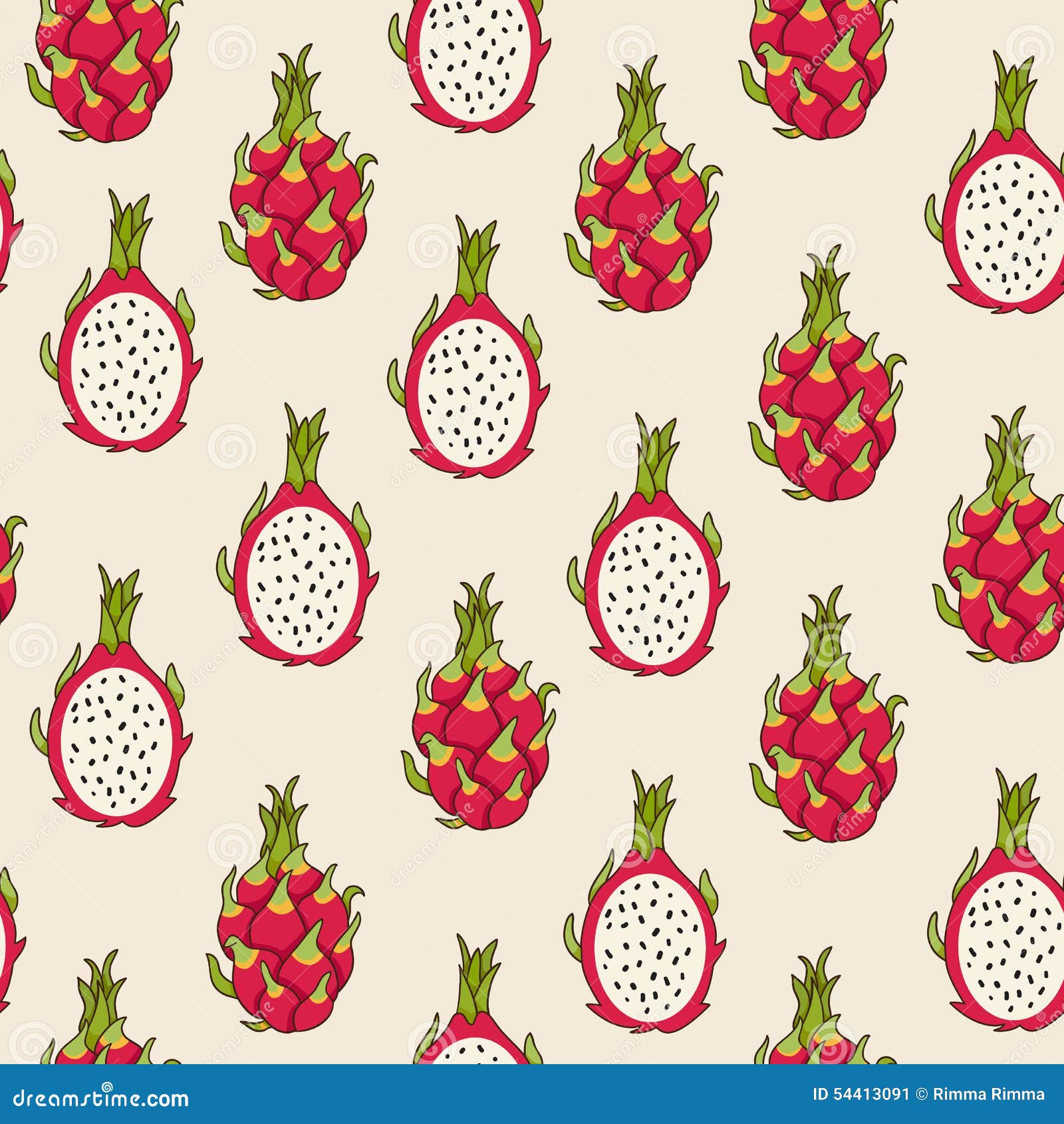 Dragon fruit pattern stock vector. Illustration of freshness - 54413091