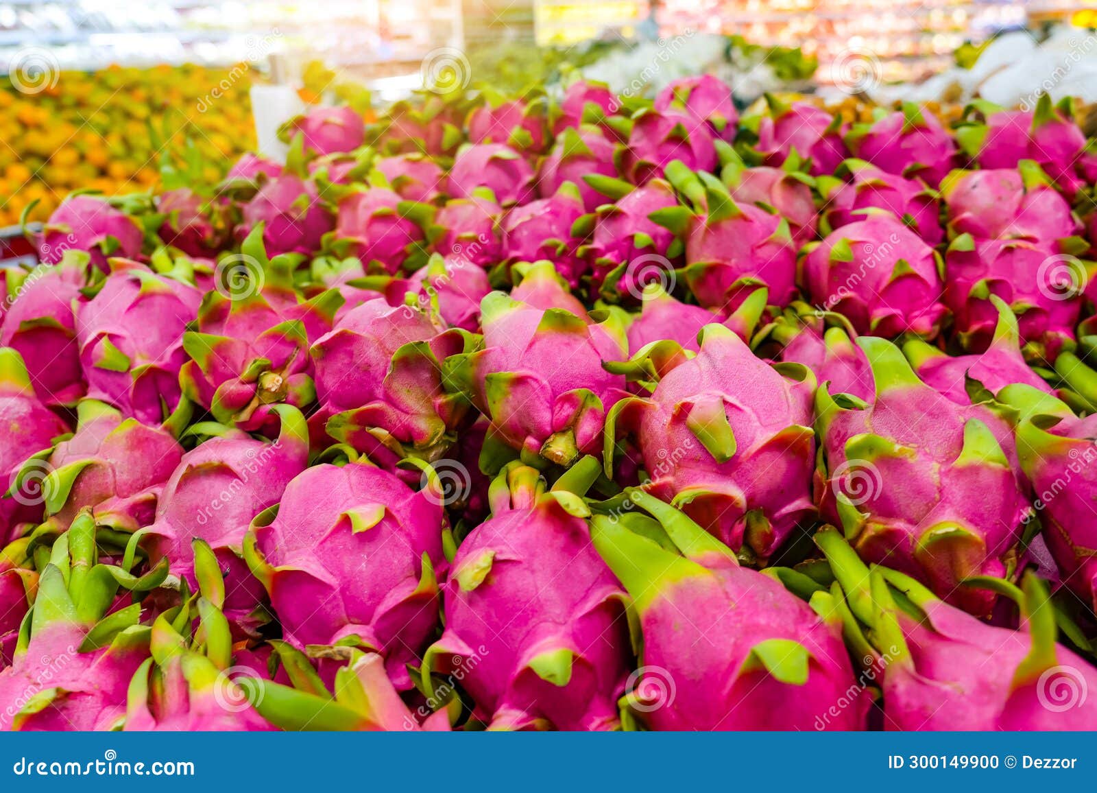 Dragon Fruit Pink Color in the Market. Stock Photo - Image of nutrition ...