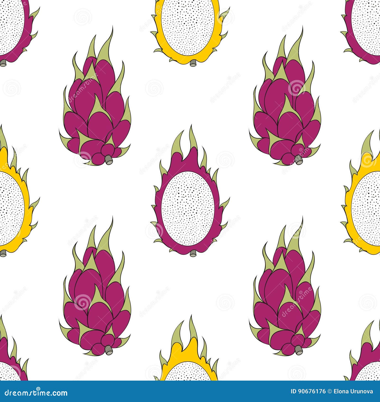 Dragon Fruit. Vector Seamless Pattern for Design Stock Vector ...