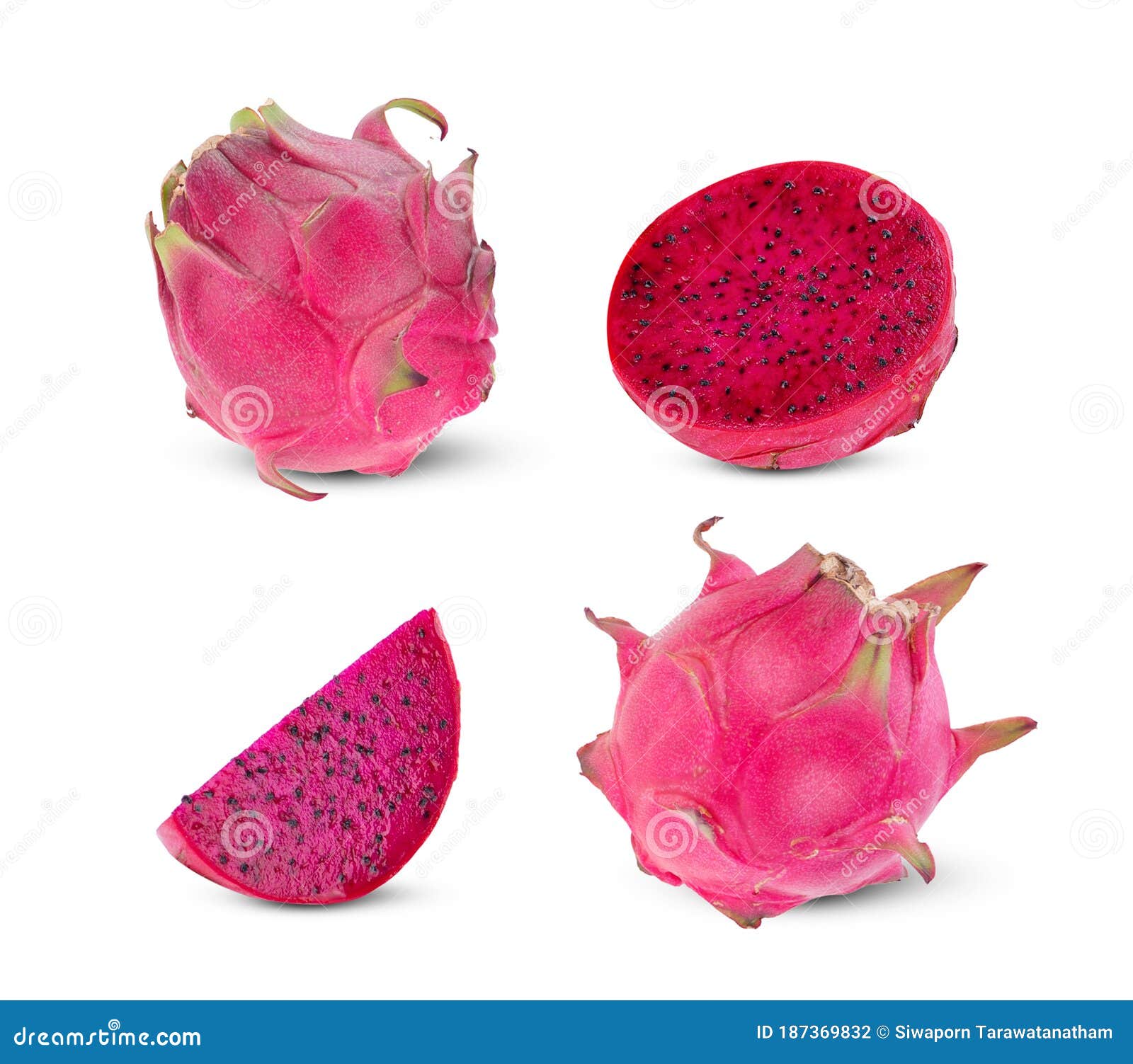 Dragon Fruit on White Background Stock Photo - Image of fruit, fresh ...