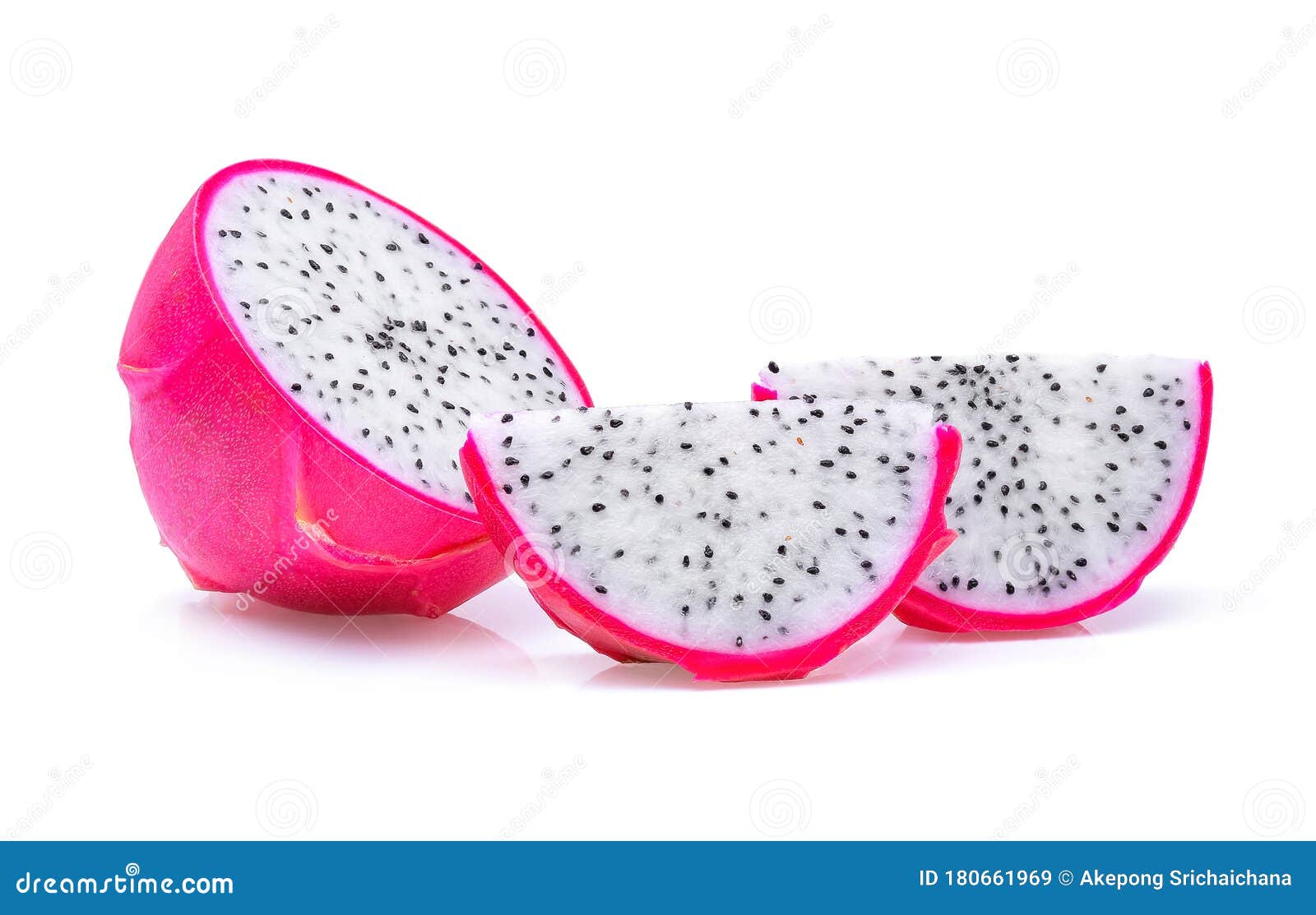 Dragon Fruit on White Background Stock Image - Image of organic, dragon ...