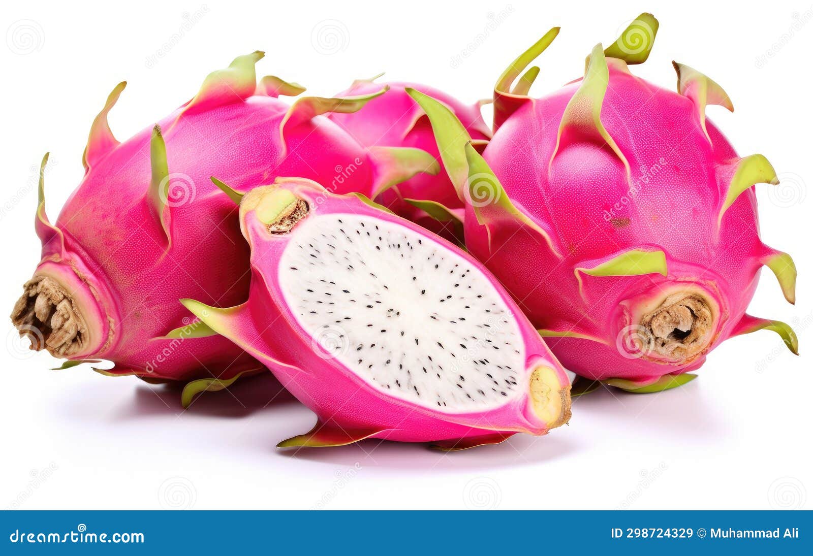 Dragon Fruit on White Background Stock Illustration - Illustration of ...