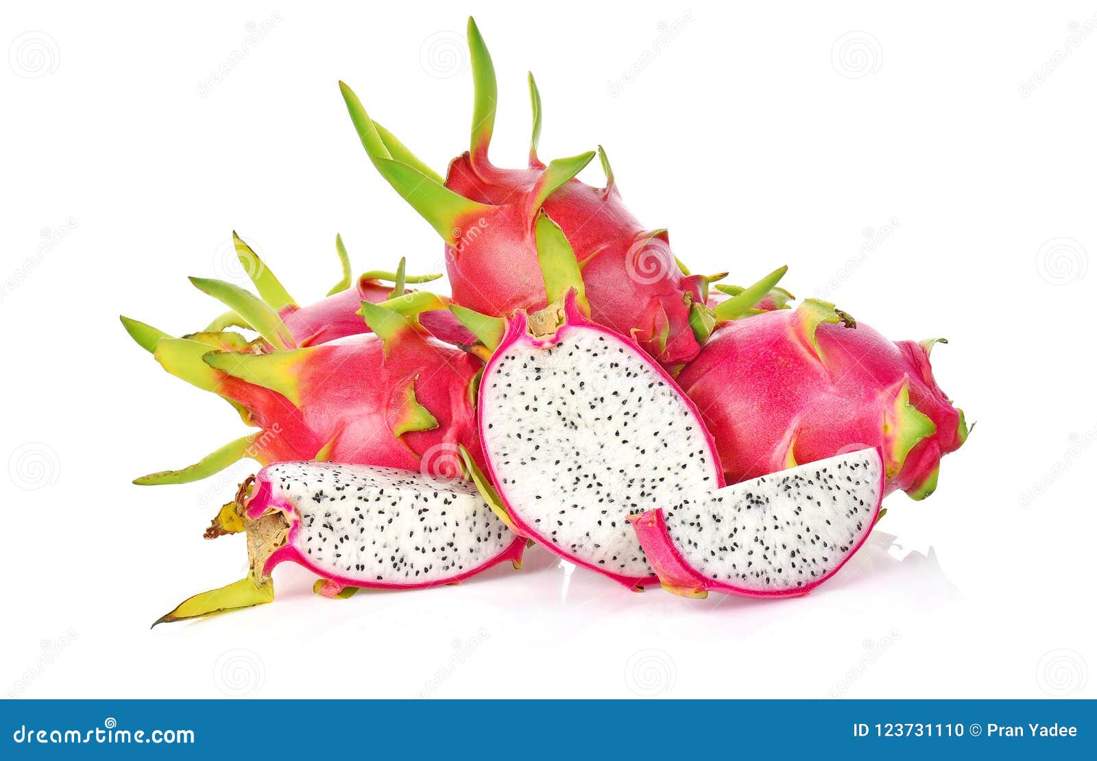 Dragon Fruits Isolated on White Background Stock Photo - Image of ...