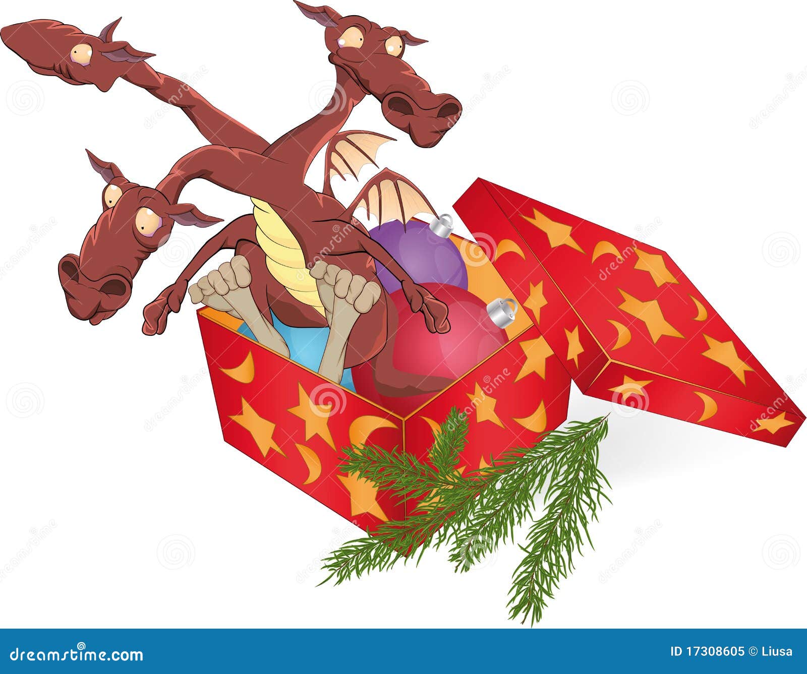 Dragon in a gift box stock vector. Illustration of fantasy - 17308605