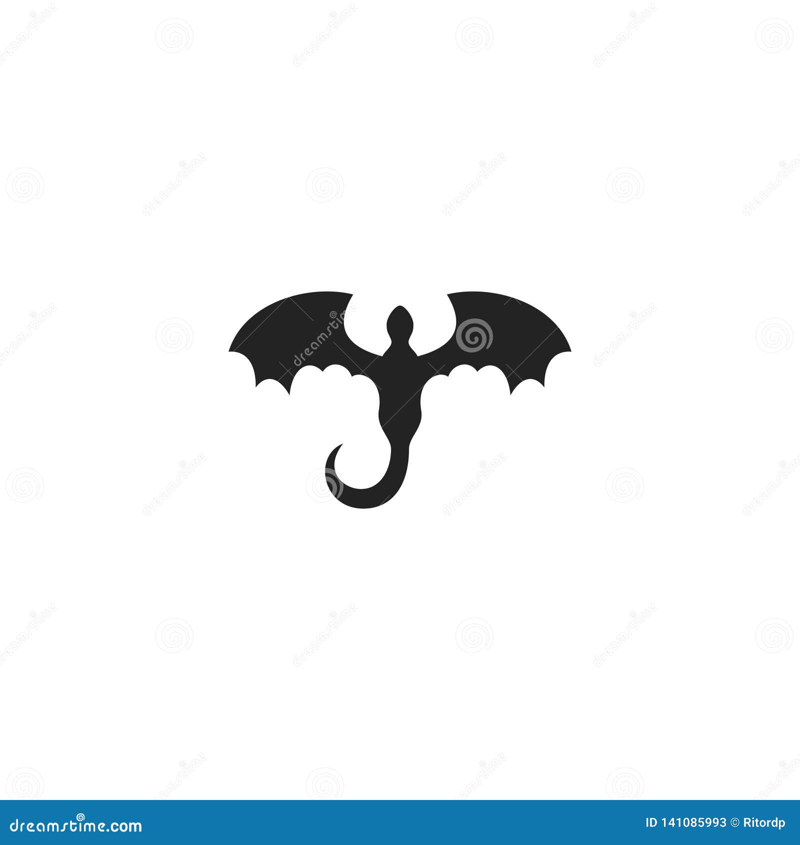 Dragon Glyph Vector Icon, Simbolo O Logo Illustrazione Vettoriale ...
