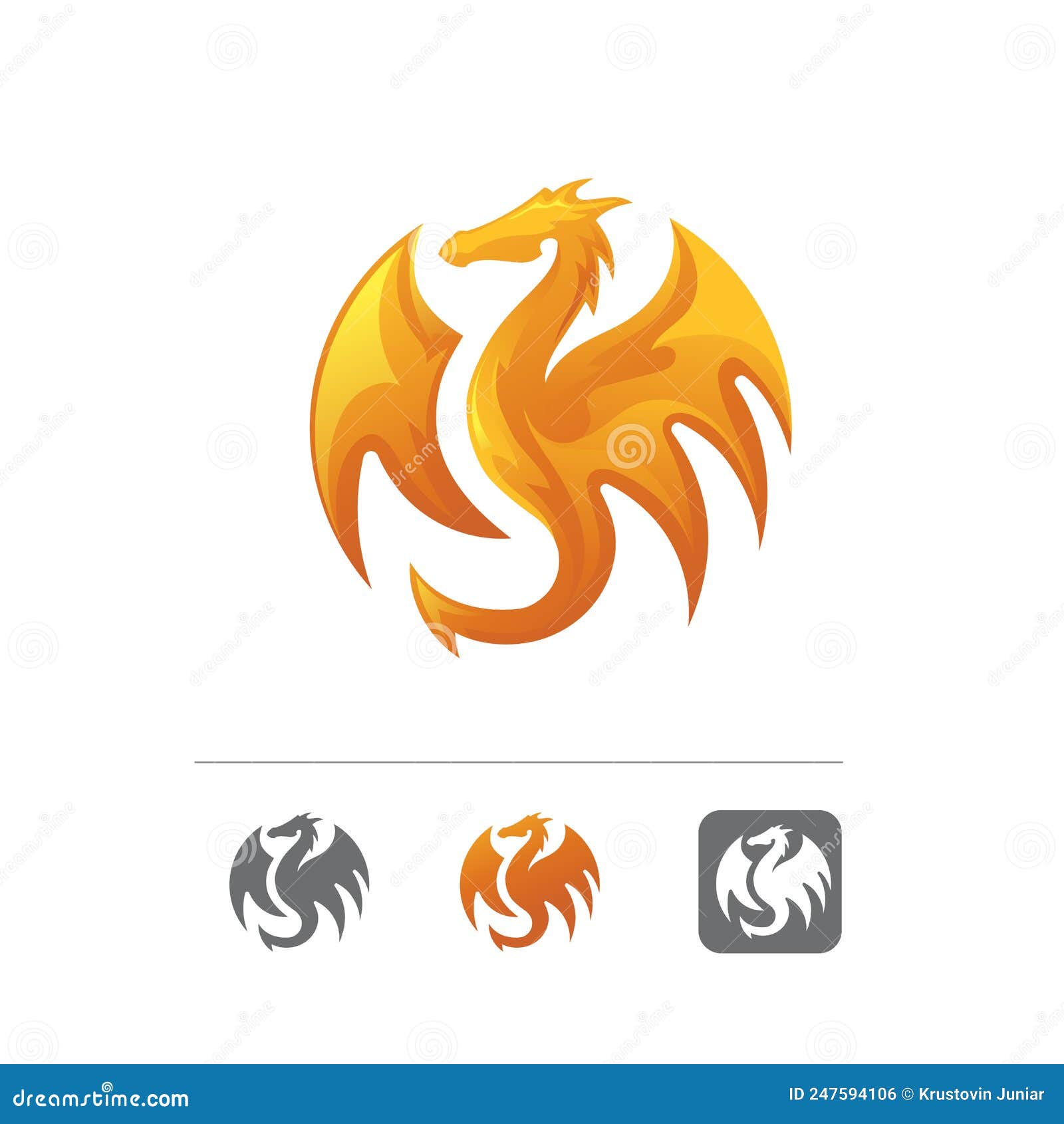 Dragon with Gradient Colorful Style Vector Stock Vector - Illustration ...