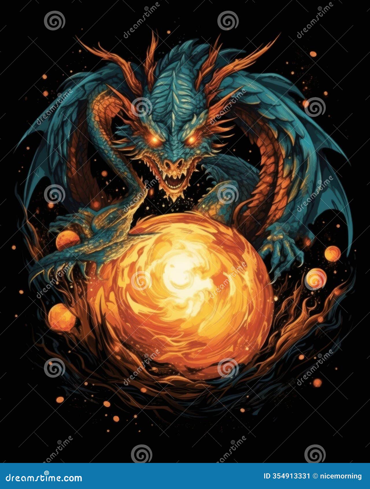 Dragon Guardian of the Cosmos. Created by Generative Artificial ...