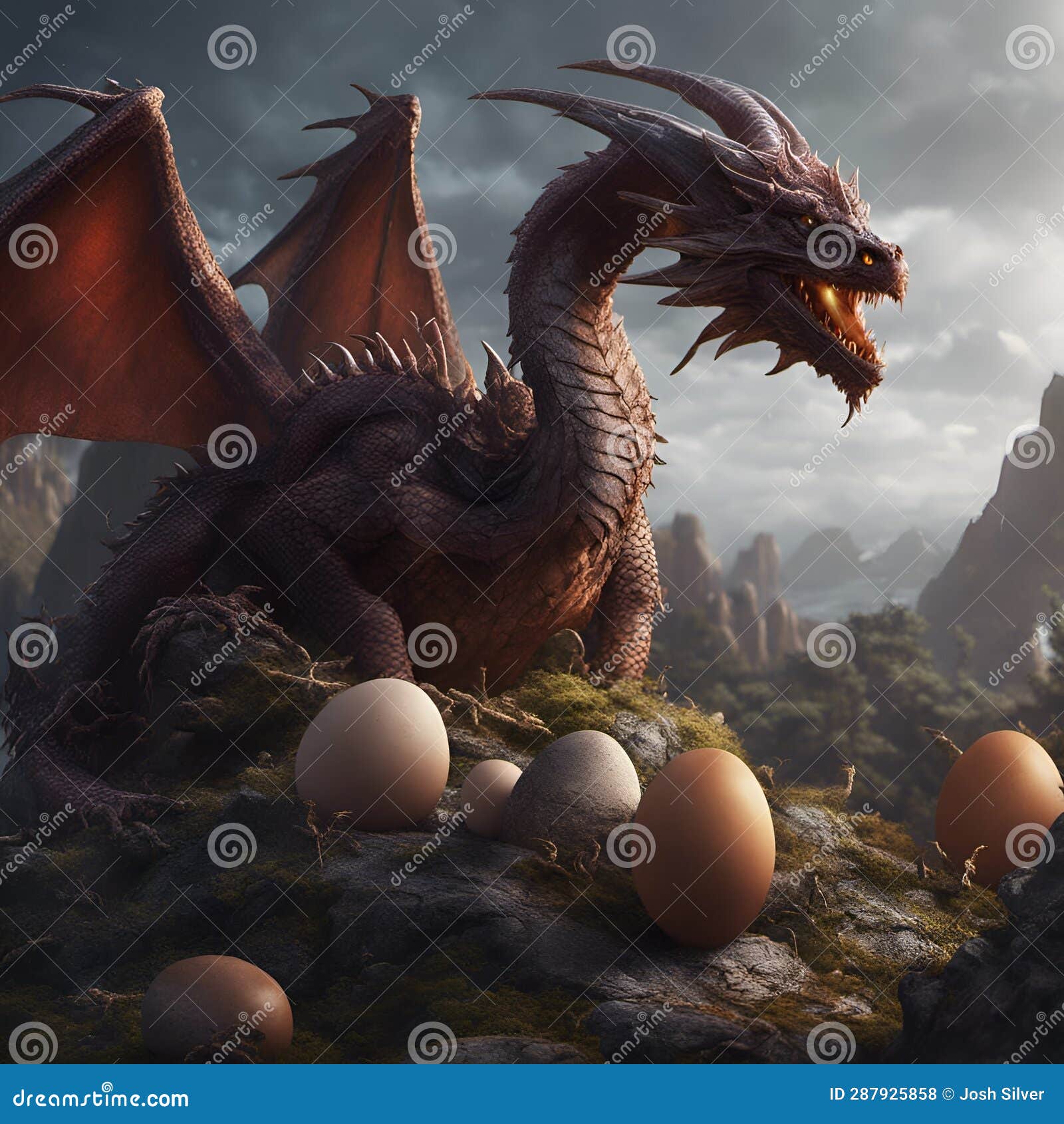 A Dragon Guarding A Treasure Hoard Stock Illustration | CartoonDealer ...