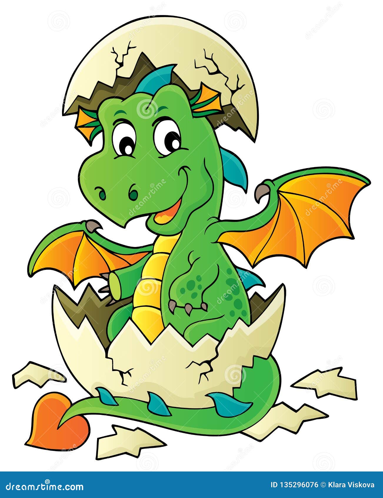 Dragon Hatching From Egg. Mythical Fire Dragon Egg Through Incubation ...