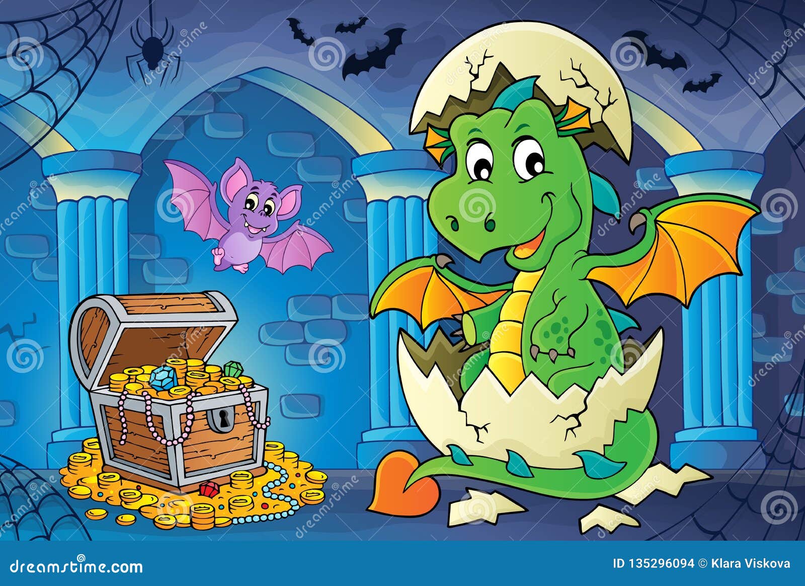 Dragon Hatching From Egg. Mythical Fire Dragon Egg Through Incubation ...