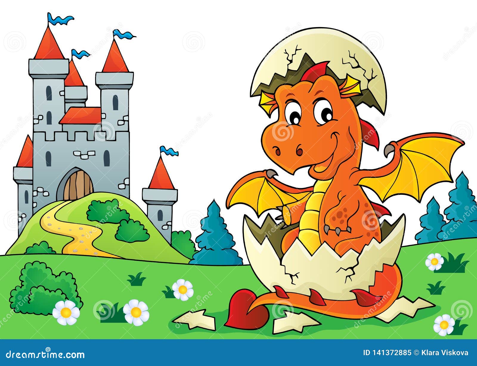 Dragon Hatching From Egg. Mythical Fire Dragon Egg Through Incubation ...