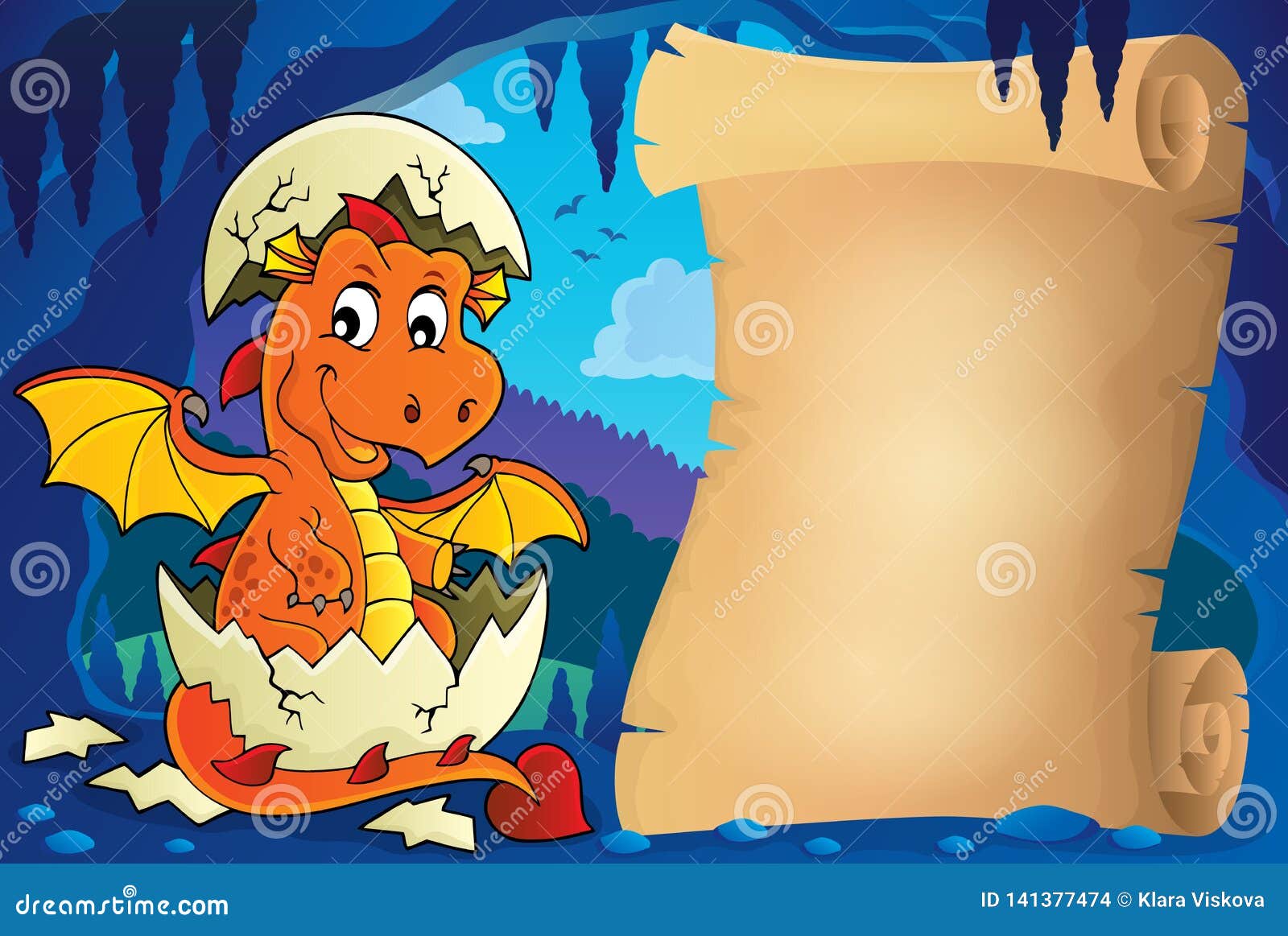 Dragon Hatching From Egg. Mythical Fire Dragon Egg Through Incubation ...