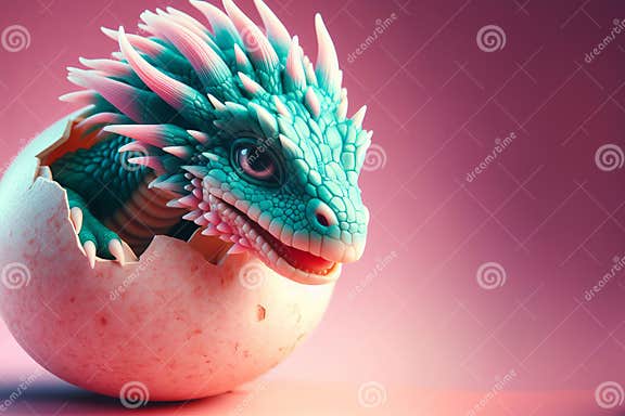 Dragon Hatching from Eggshell. Stock Image - Image of small, closeup ...