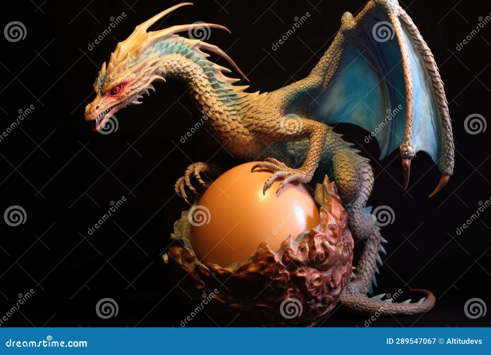 Dragon Hatching from a Glowing Egg Stock Image - Image of creature ...