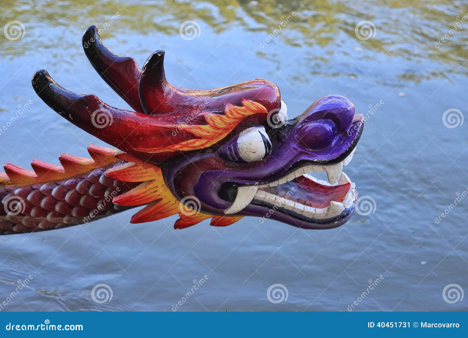 Prow Of Dragon Boat - Traditional Asian Longboat Royalty-Free Stock ...