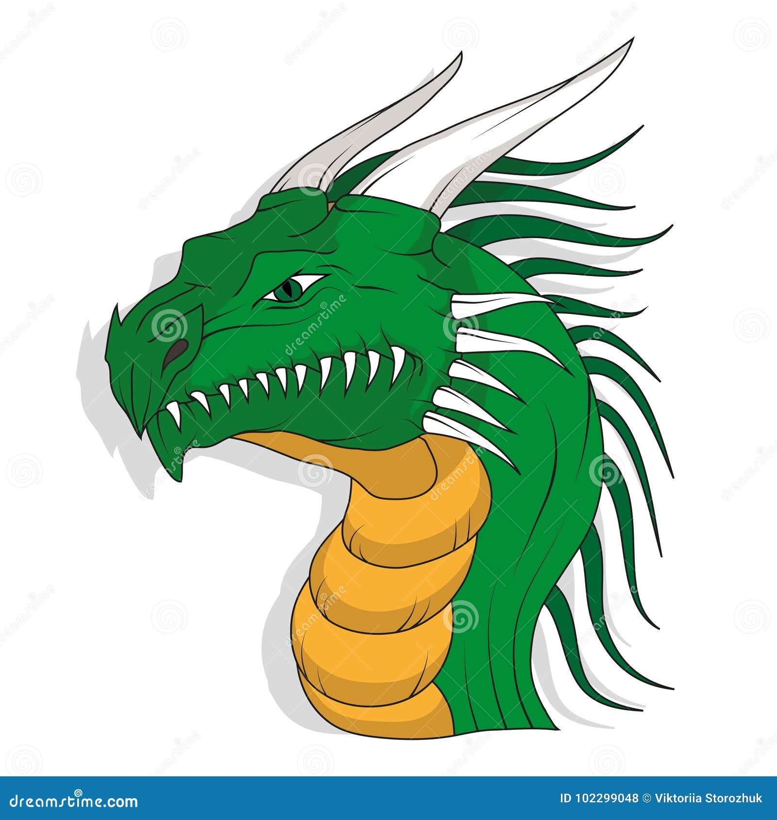 Dragon head stock vector. Illustration of scary, horrible - 102299048