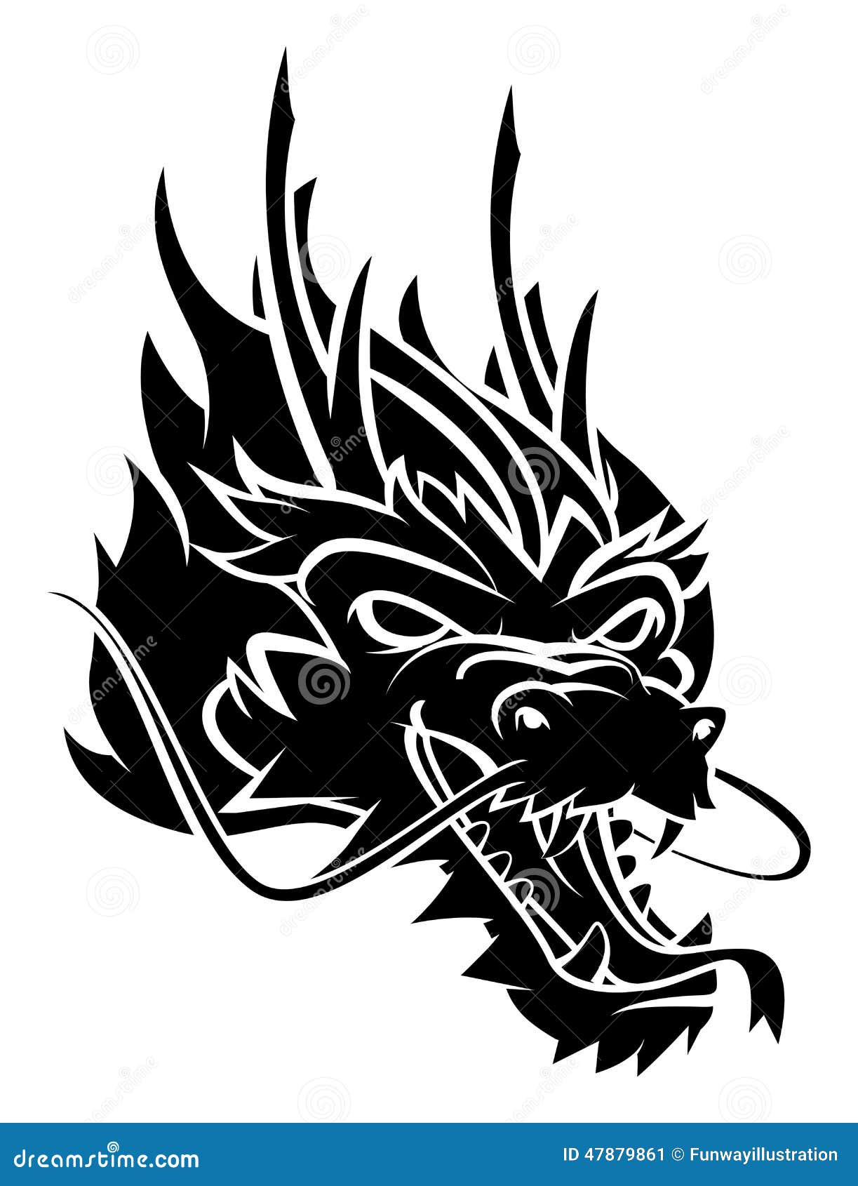 Dragon Head stock vector. Illustration of sign, graphic - 47879861