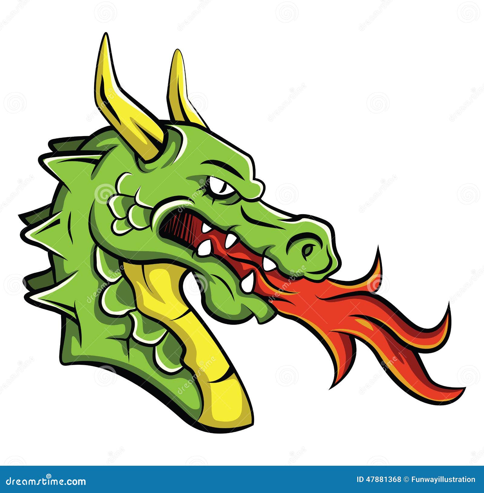 Dragon Head Front Low Poly Black And White Vector Illustration ...