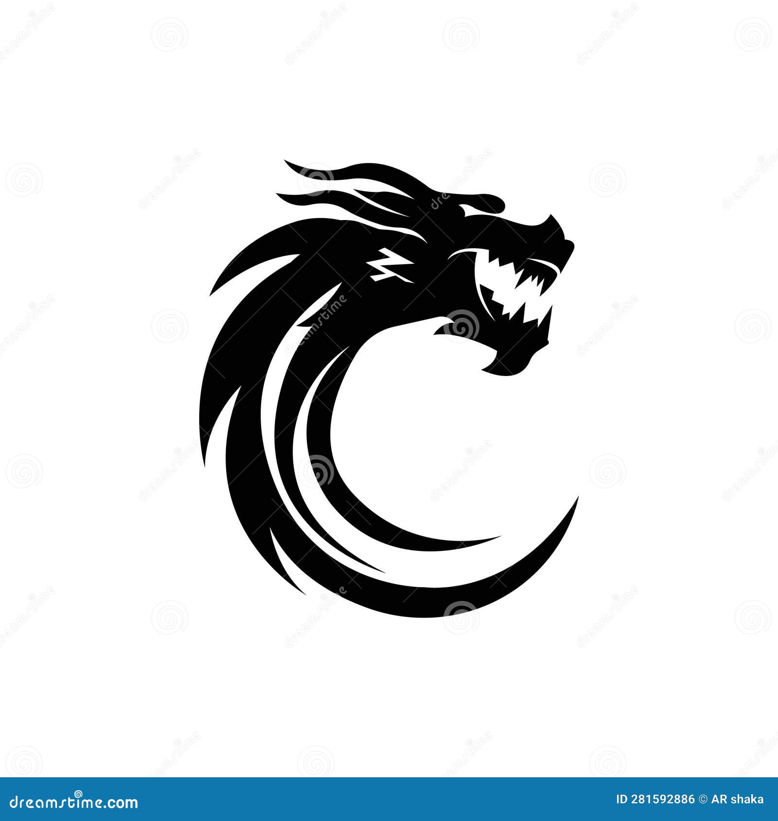 Dragon Head Icon Logo, Vector Design Stock Vector - Illustration of ...