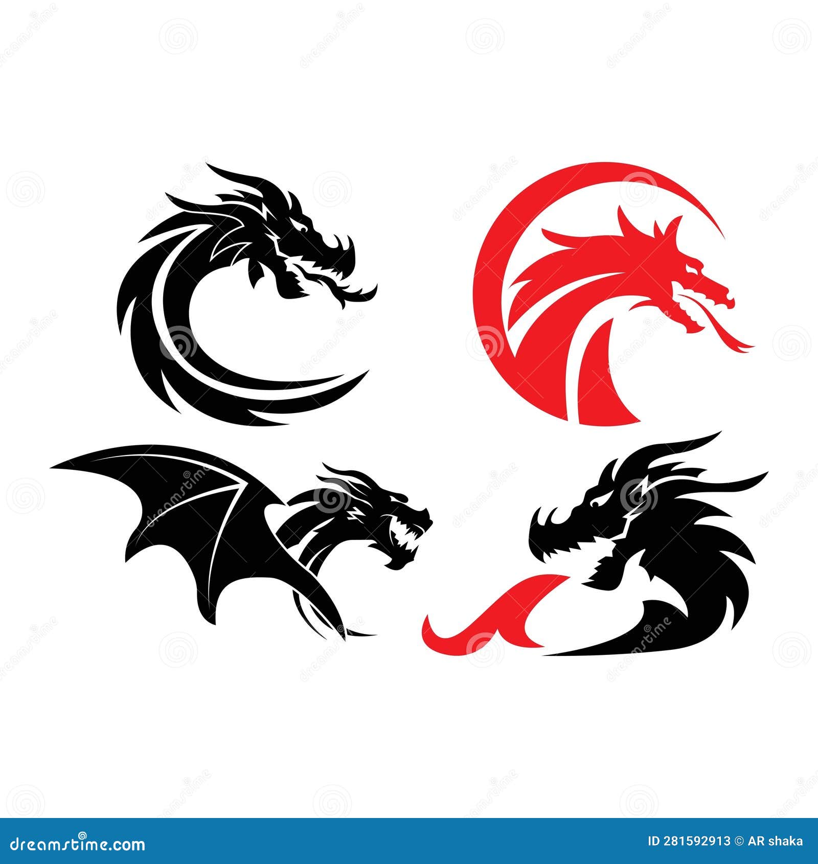 Dragon Head Icon Logo, Vector Design Stock Vector - Illustration of ...