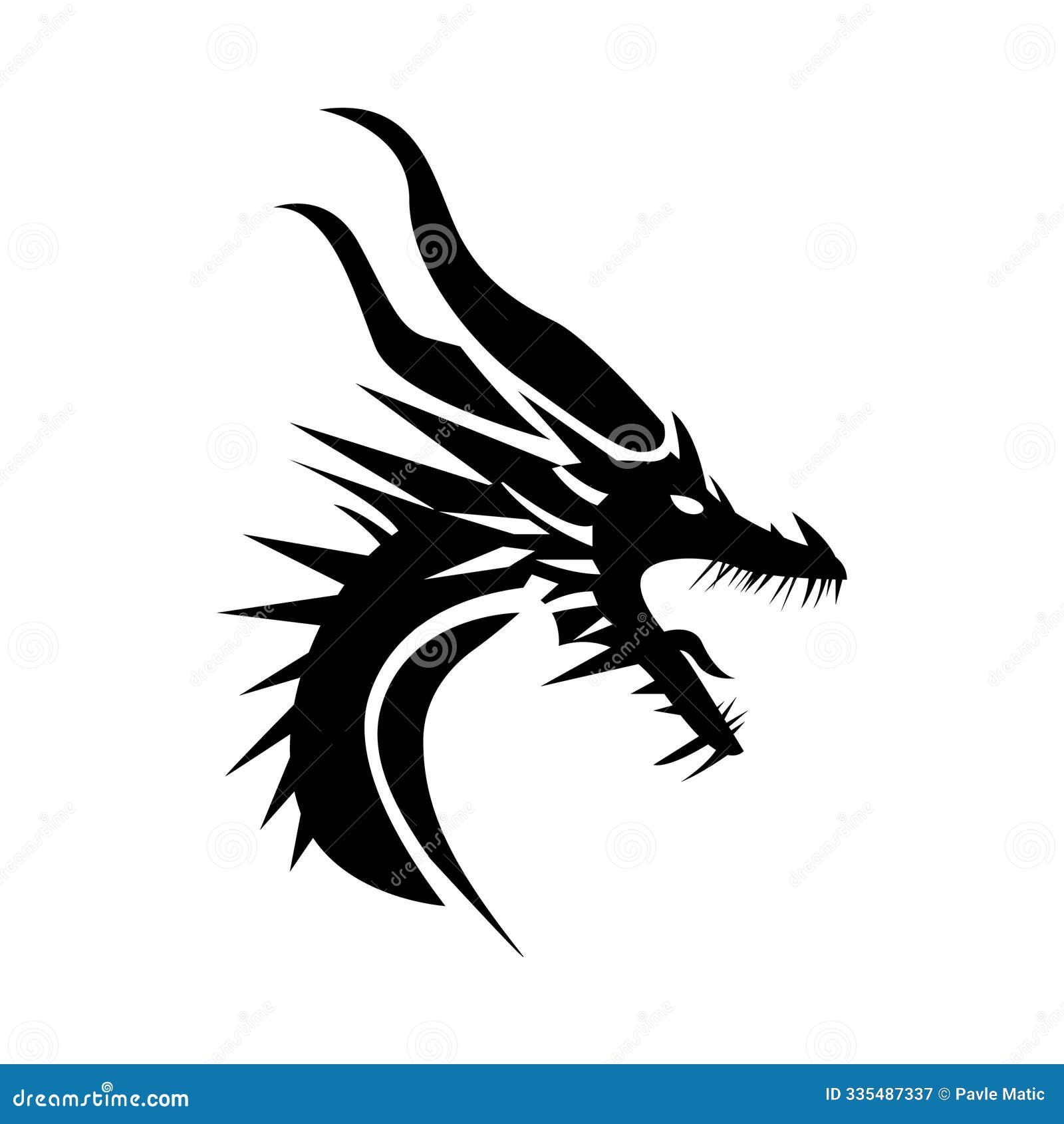Dragon head icon stock vector. Illustration of business - 335487337