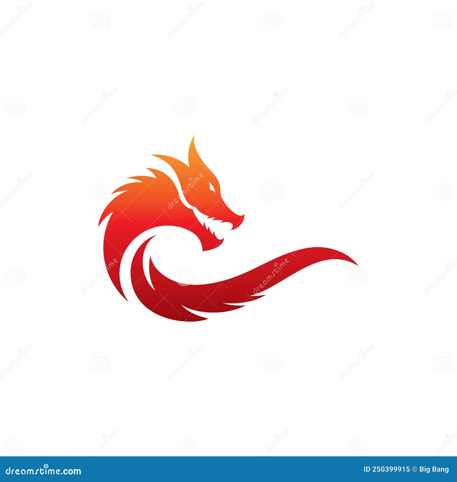 Dragon Head Illustration with Gradient Color, Dragon Logo Vector Icon ...