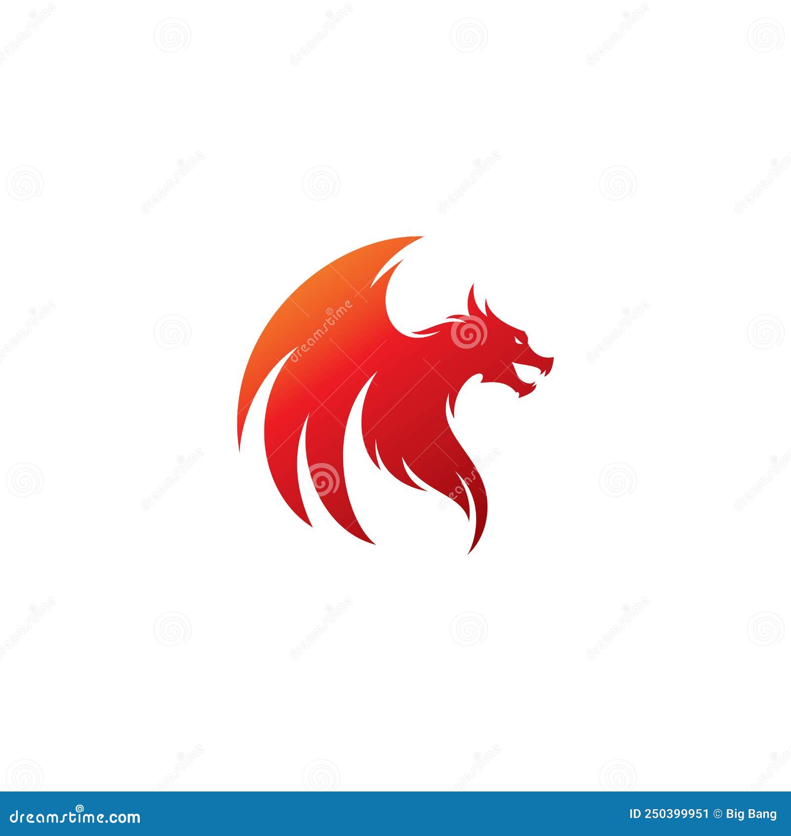 Dragon Head Illustration with Gradient Color, Dragon Logo Vector Icon ...