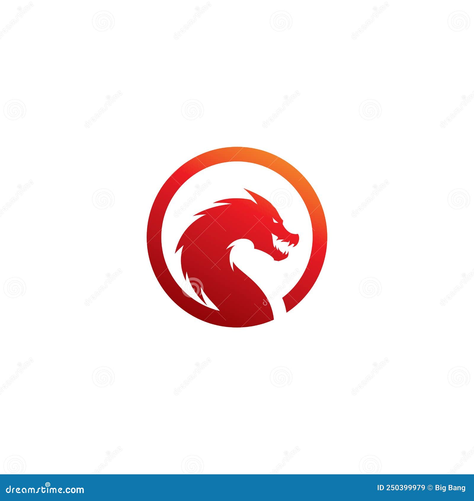 Dragon Head Illustration with Gradient Color, Dragon Logo Vector Icon ...