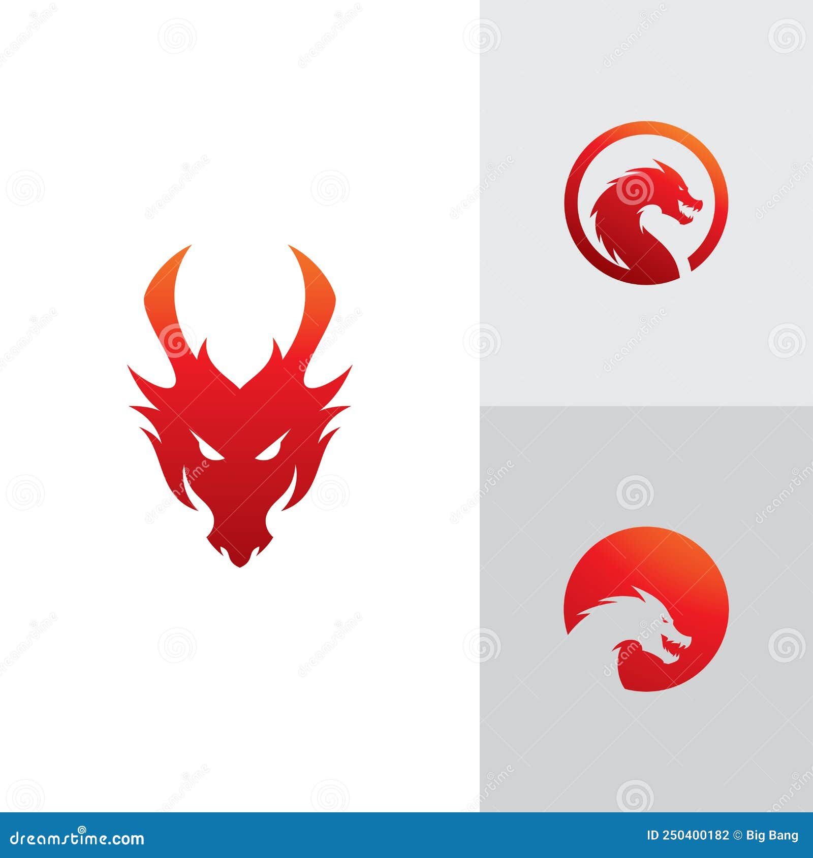 Dragon Head Illustration with Gradient Color, Dragon Logo Vector Icon ...