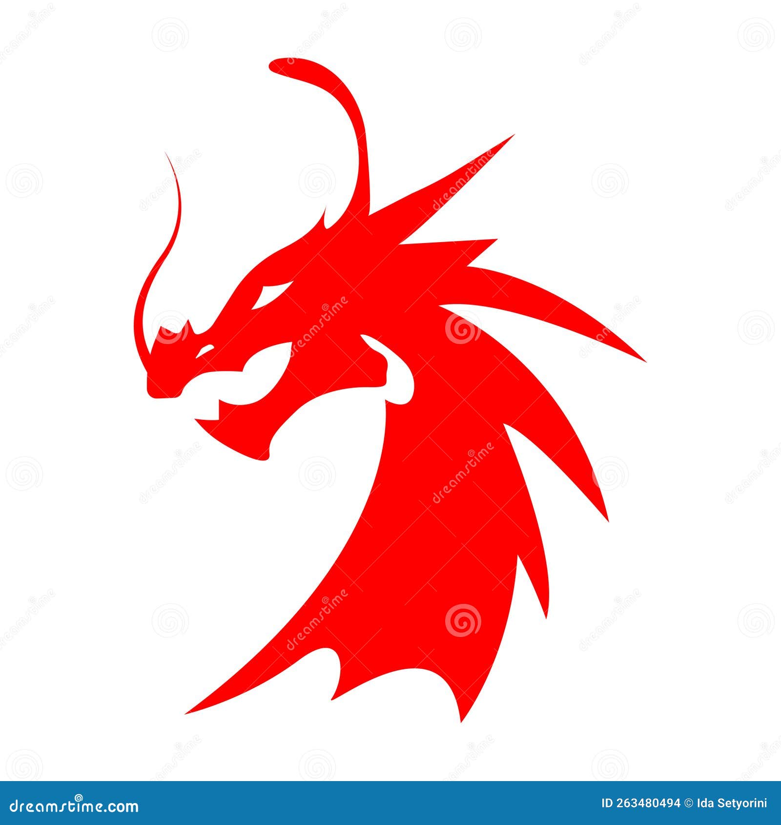 Dragon head logo stock illustration. Illustration of vector - 263480494
