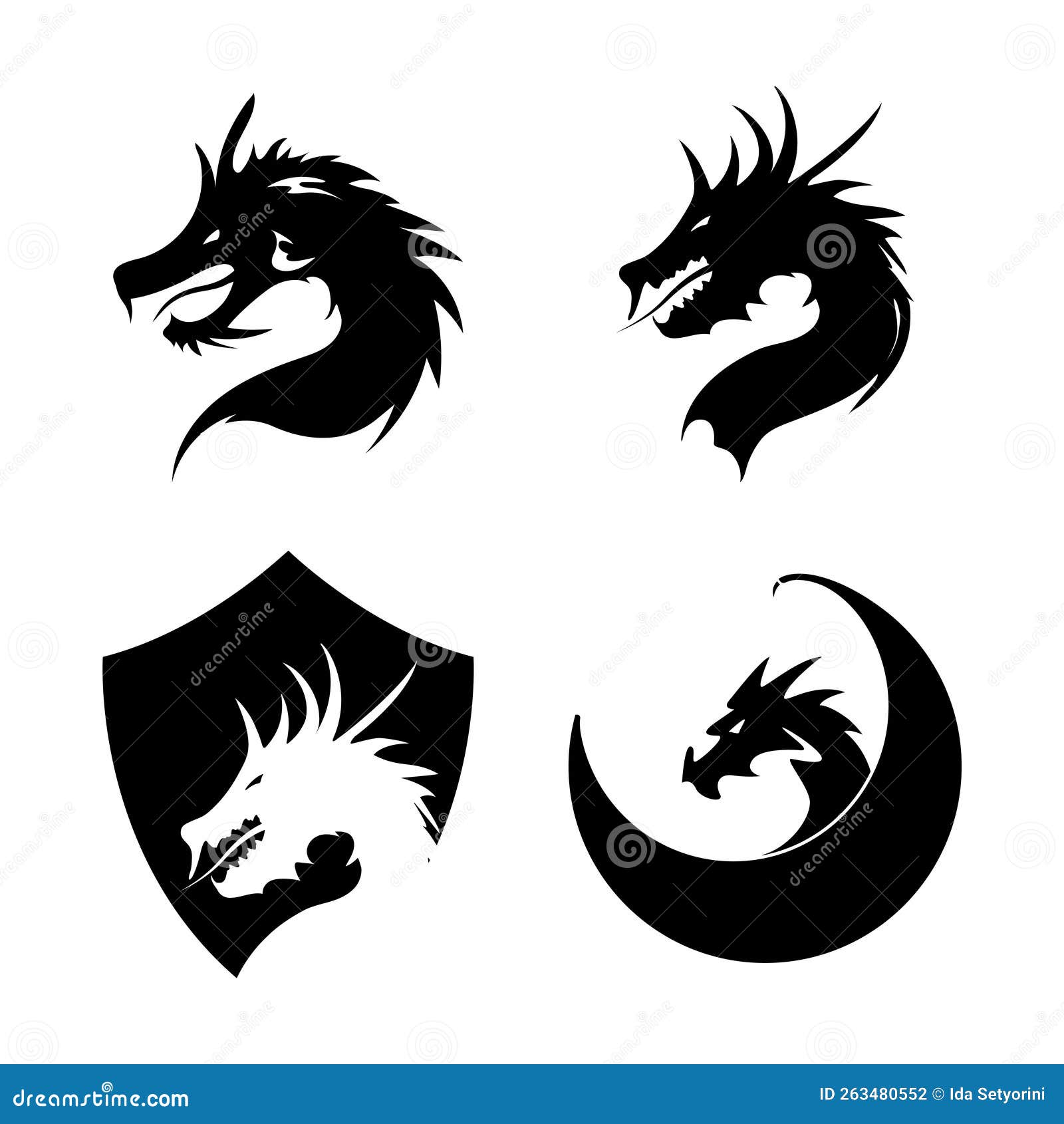 Dragon head logo stock illustration. Illustration of strike - 263480552