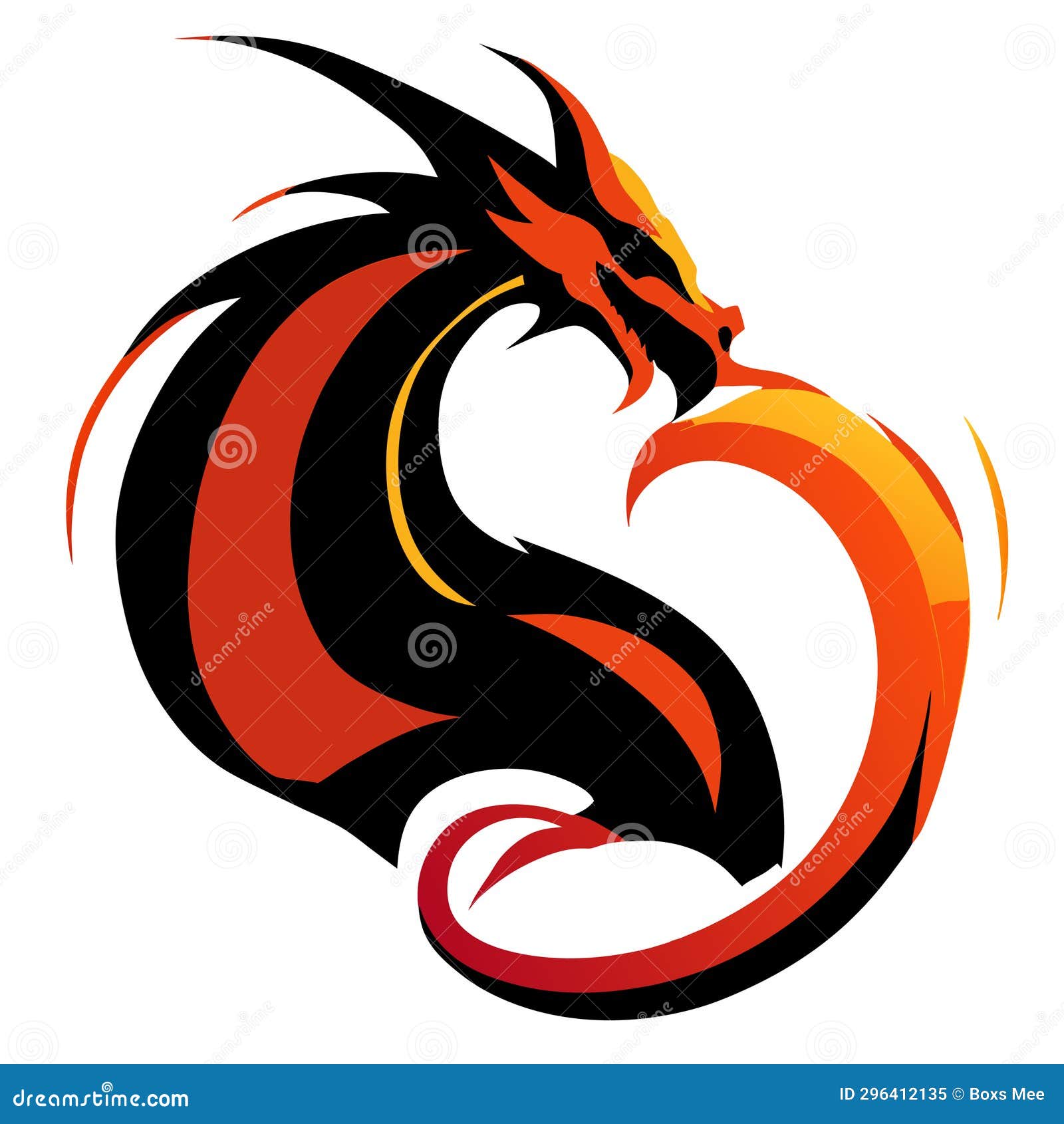 Dragon Head Vector Icon Isolated on White Background. Design Element ...