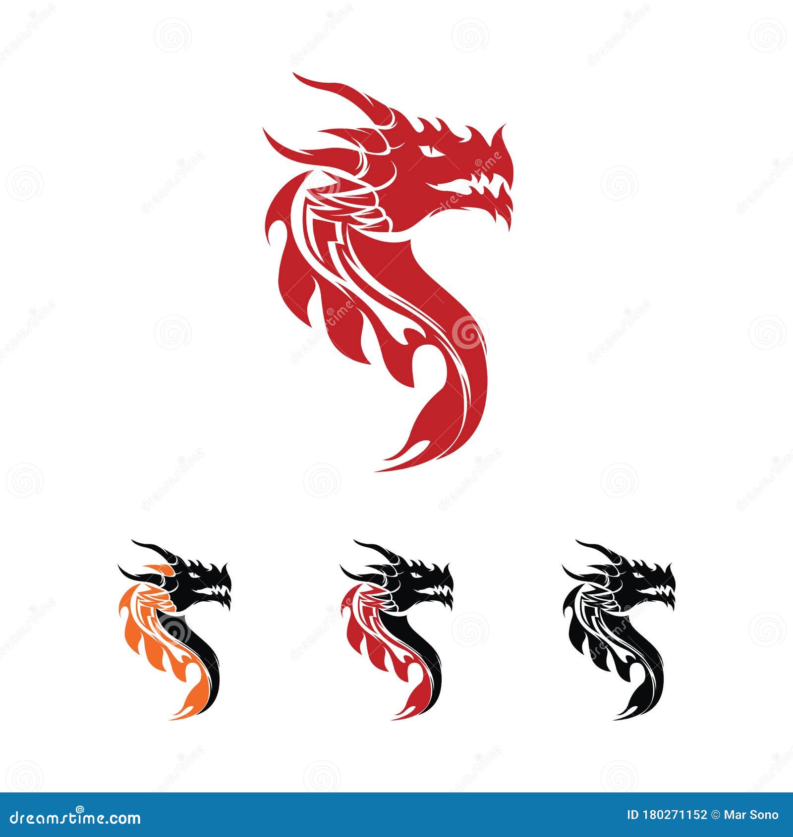 Dragon Head Vector Image Logo and Symbol Stock Vector - Illustration of ...