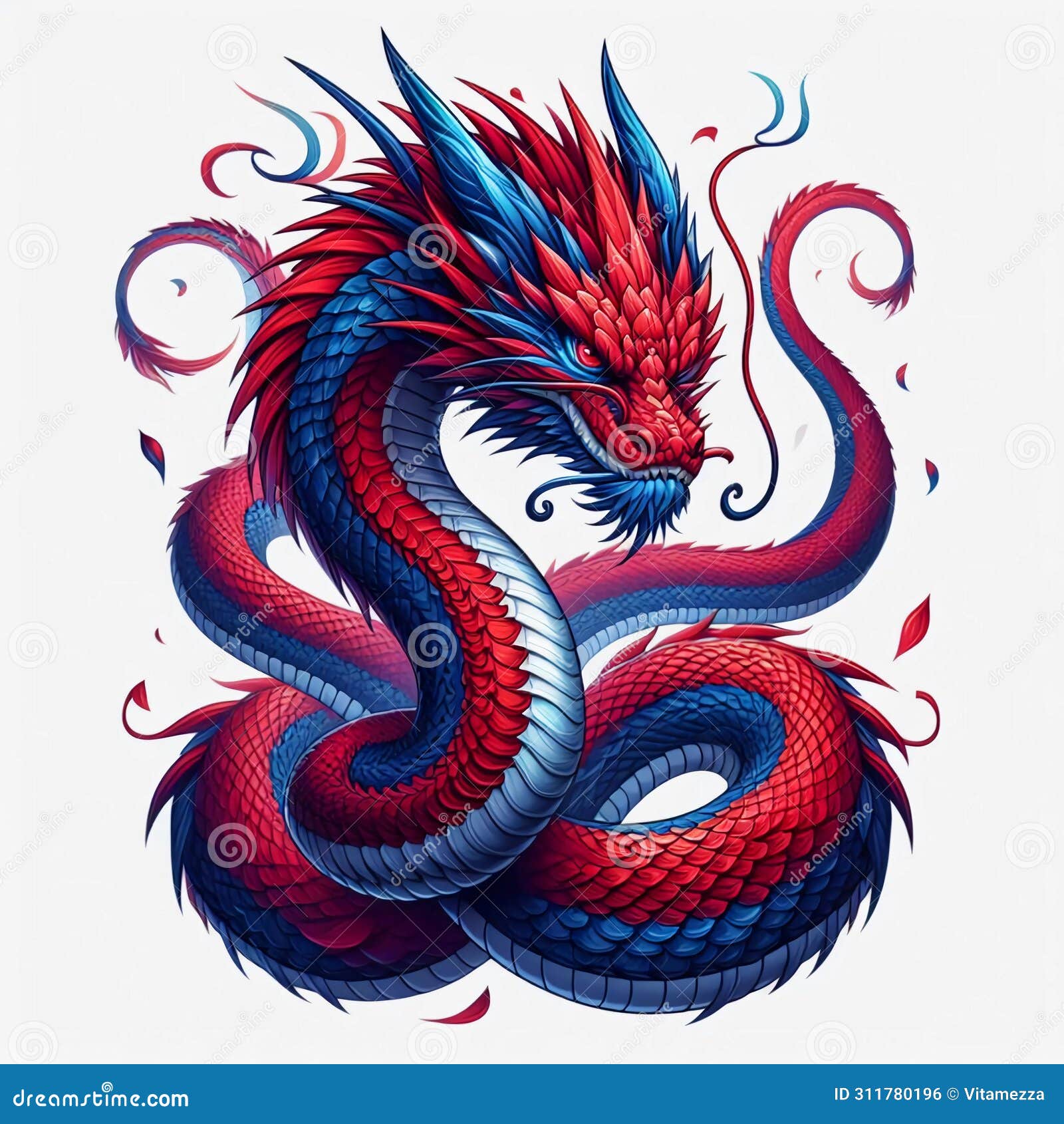 Dragon-headed snake stock illustration. Illustration of skecth - 311780196