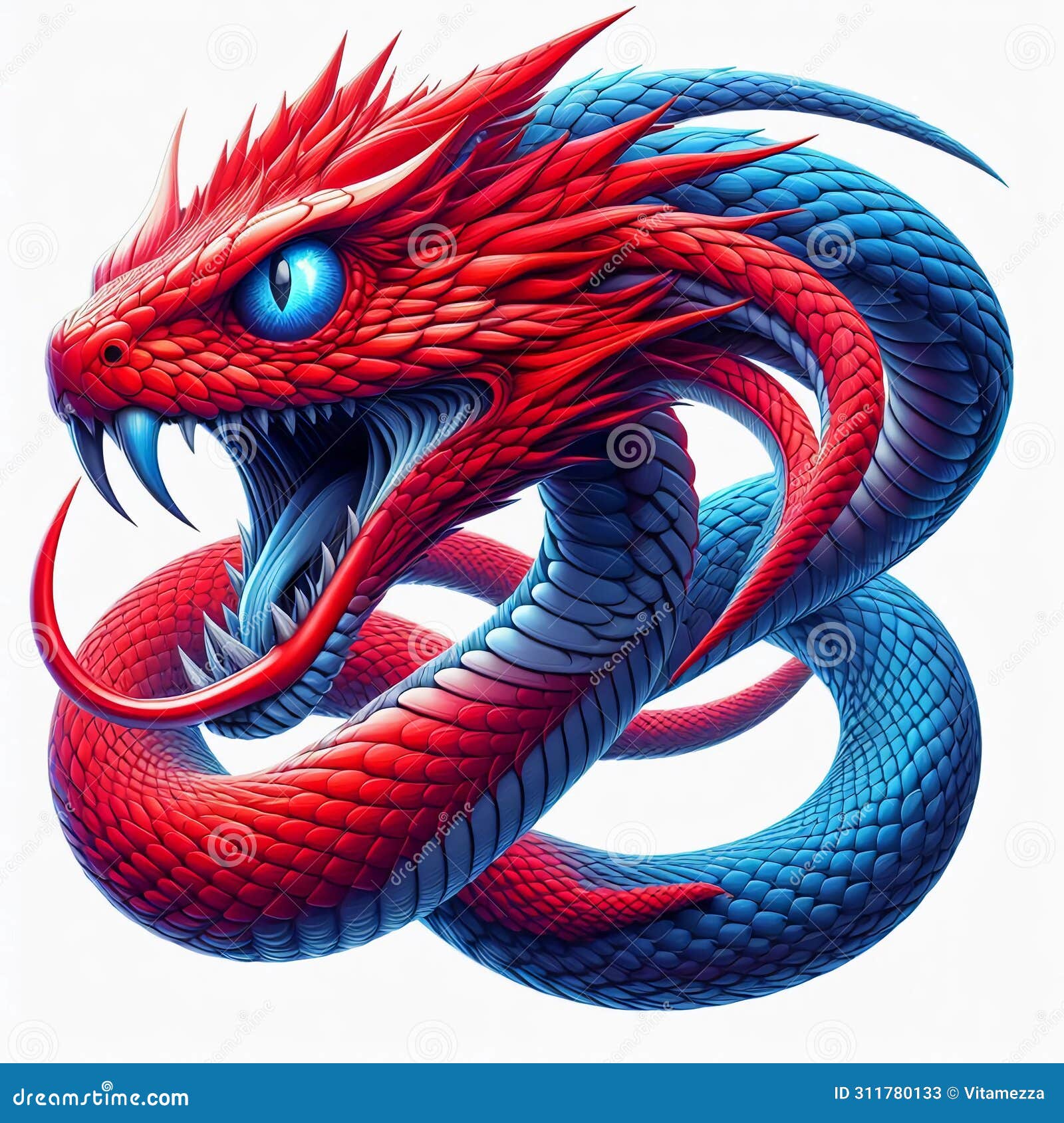 Dragon-headed snake stock illustration. Illustration of shirt - 311780133
