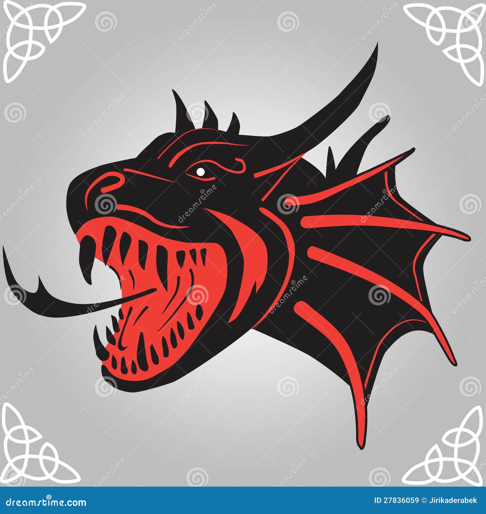 Dragon from Hell Tattoo stock vector. Illustration of horrible - 27836059