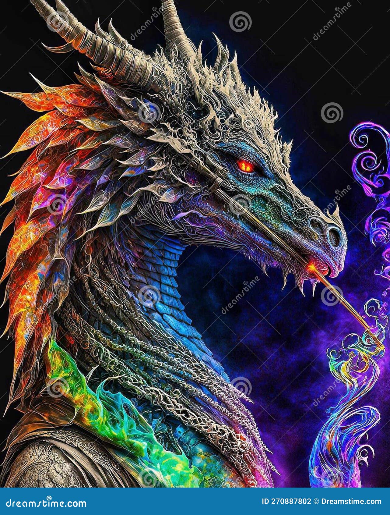 A Dragon Body Human Armor and Colour Full Stock Illustration ...