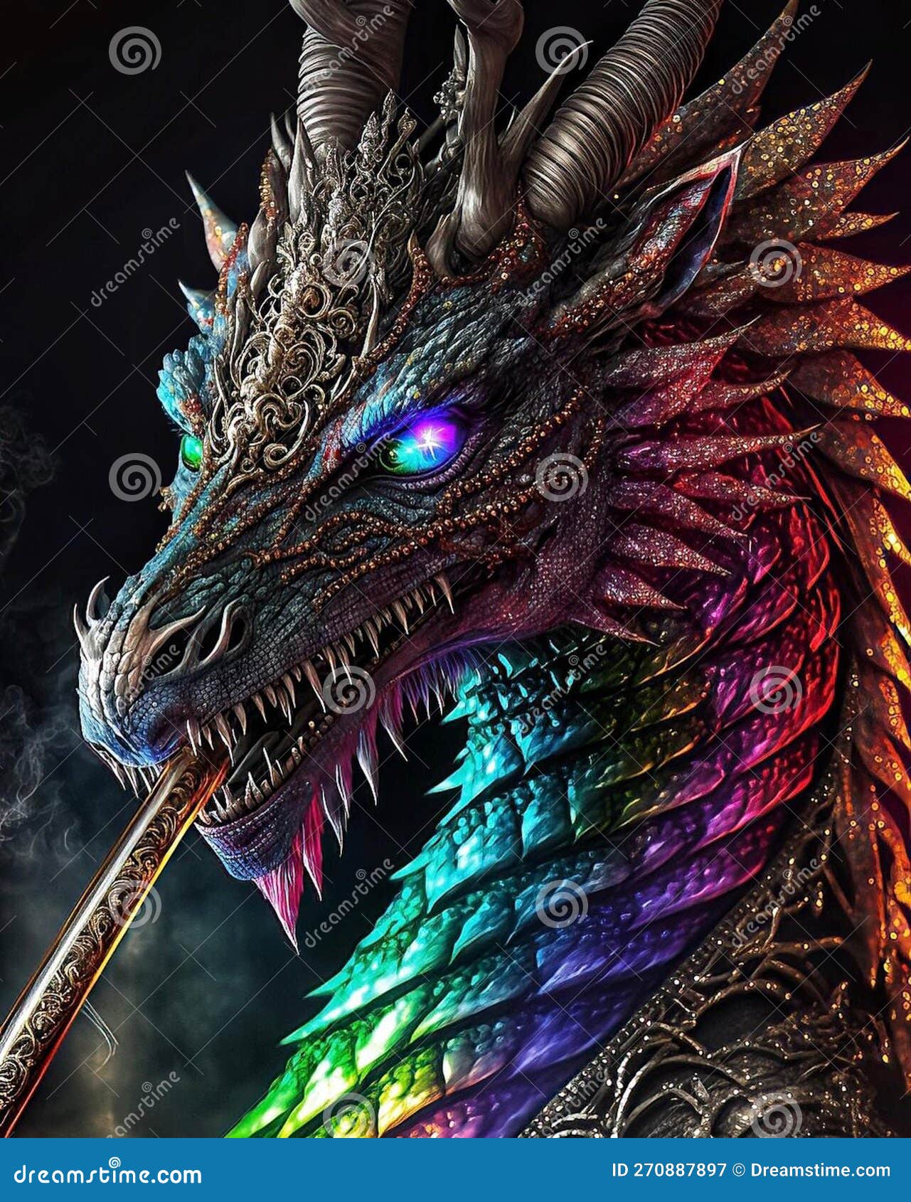 A Dragon Body Human Armor and Colour Full Stock Illustration ...