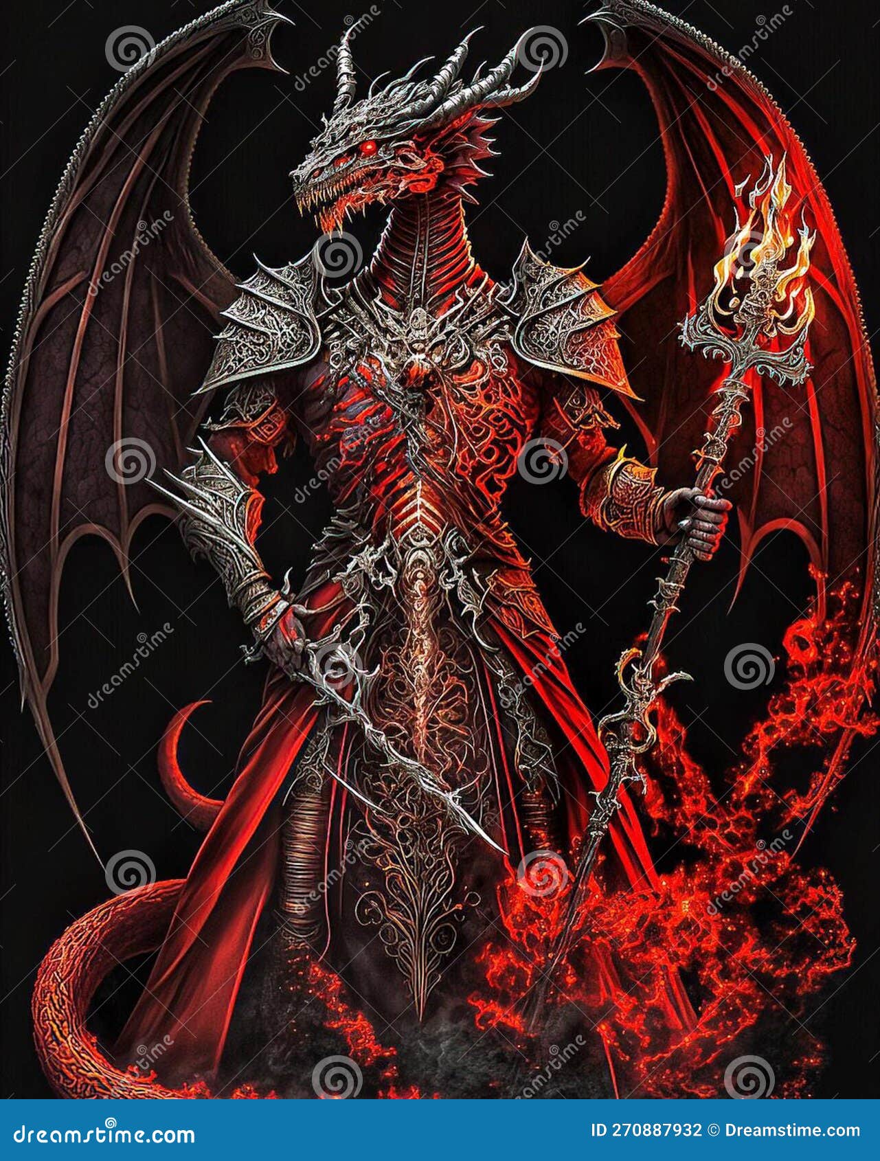 A Dragon Body Human Armor and Colour Full Stock Illustration ...