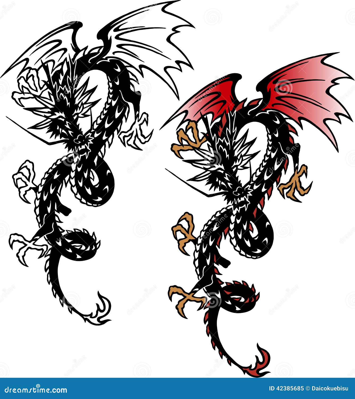 Dragon stock vector. Illustration of dangerous, animal - 42385685