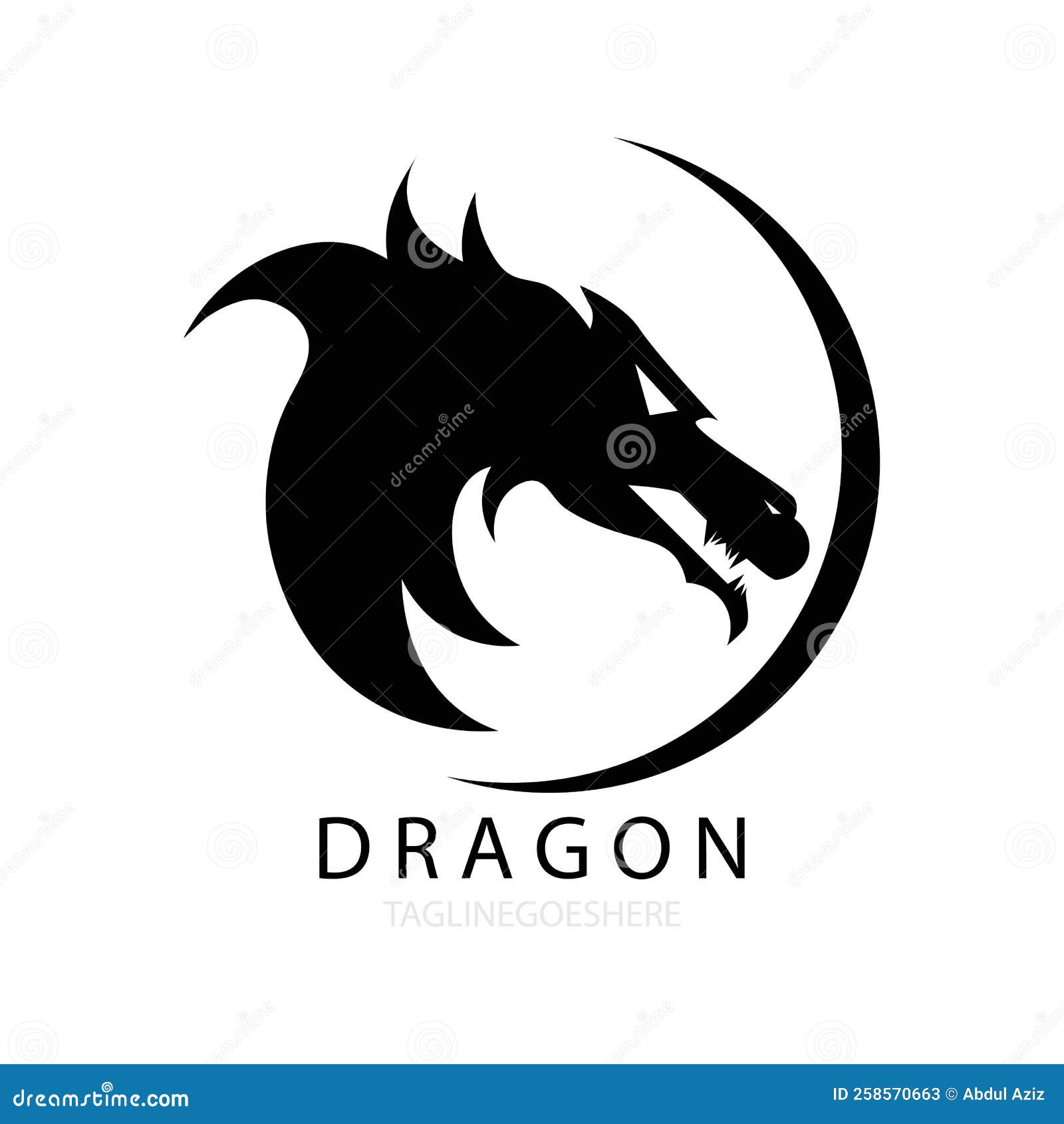 Dragon icon logo vector stock vector. Illustration of template - 258570663