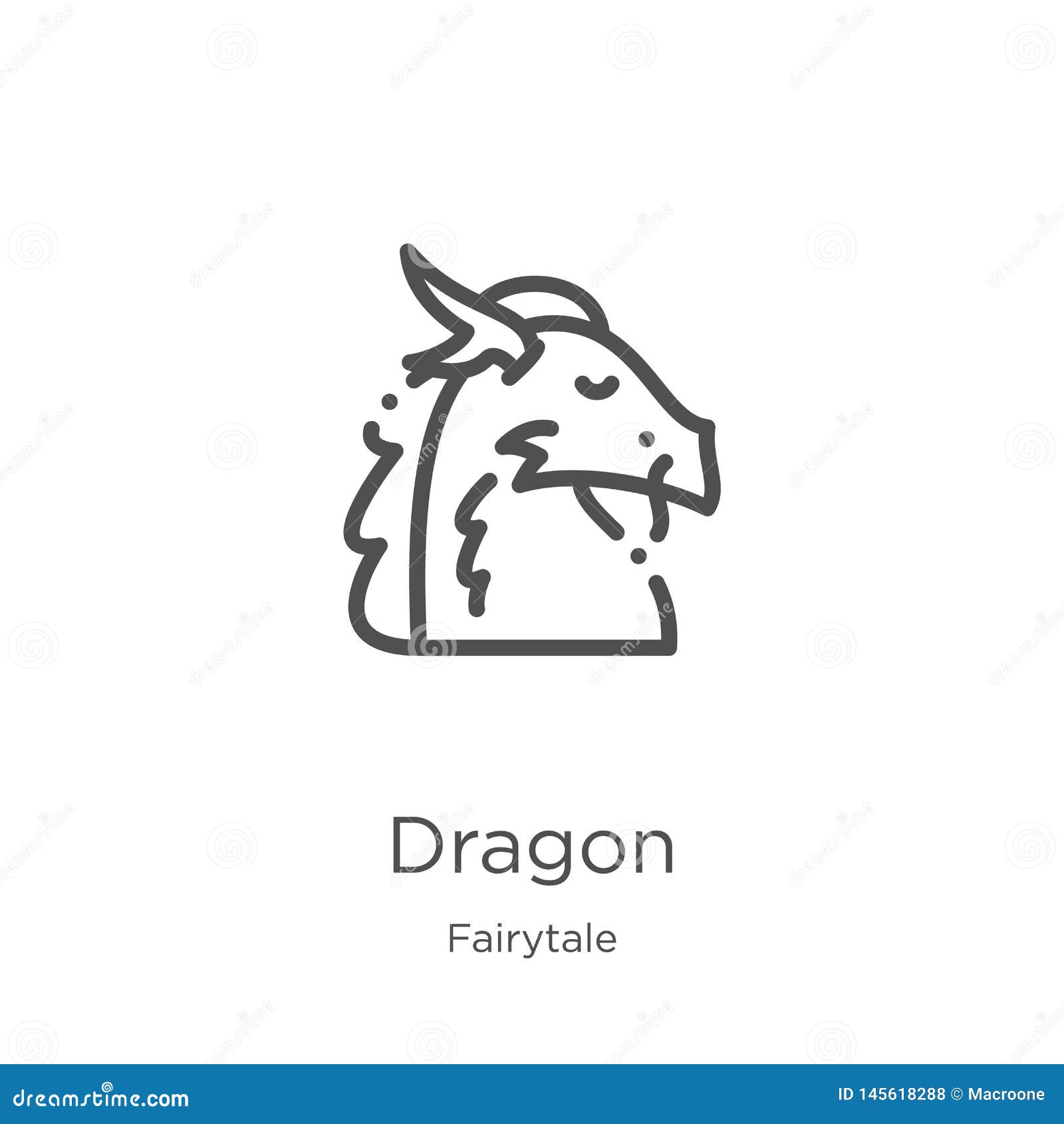 Dragon Icon Vector from Fairytale Collection. Thin Line Dragon Outline ...