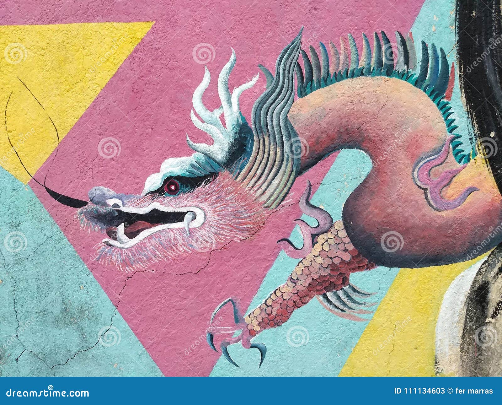 Dragon Illustration Graffiti Wall Editorial Stock Photo - Illustration ...