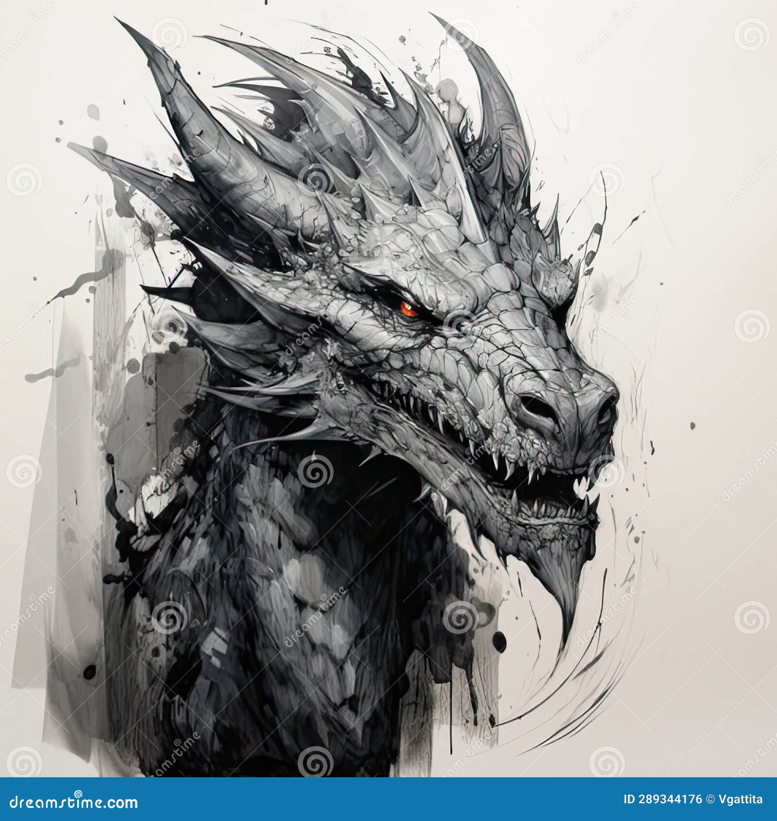 Dragon Illustration on White Background Stock Illustration ...