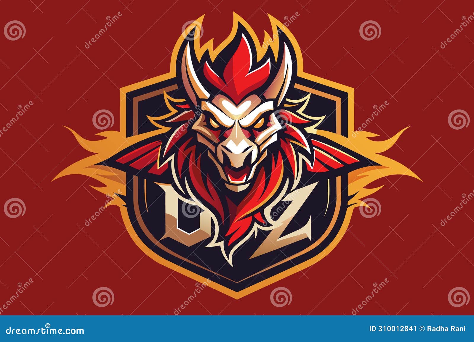 Dragon with Initials of Orlando is Logo Suarez Vector Illustration ...