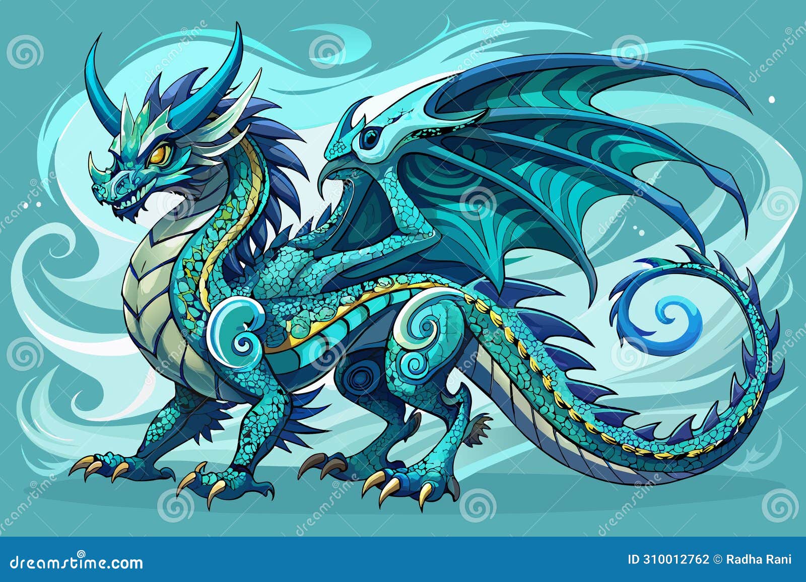 Dragon with Initials of Orlando is Logo Suarez Vector Illustration ...