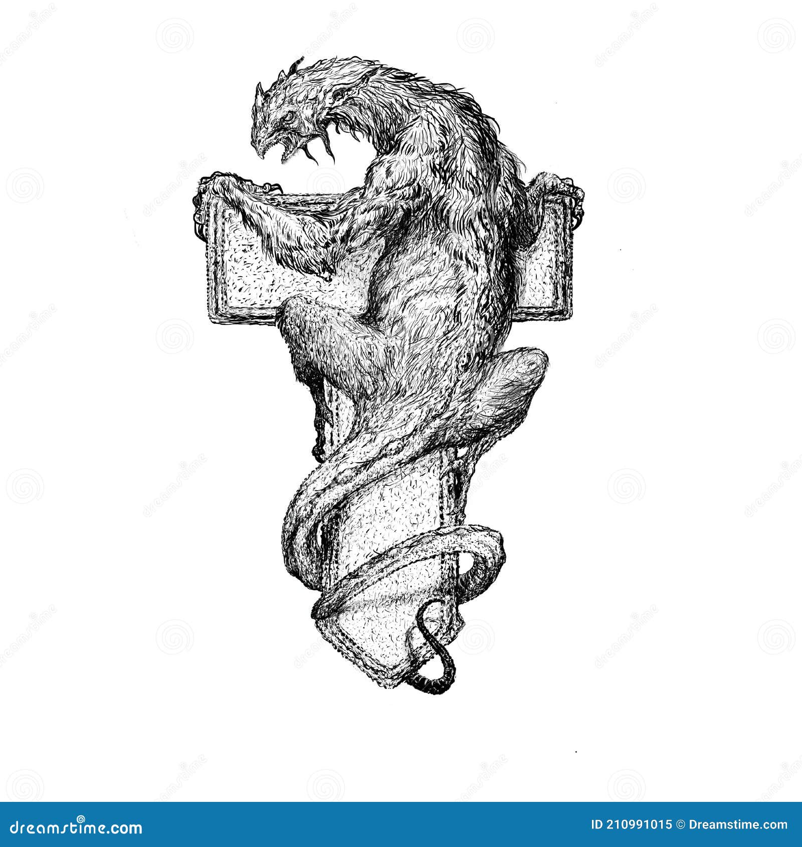 Dragon Letter T. Dragon Alphabet.initial for a Book of Fantasy ...