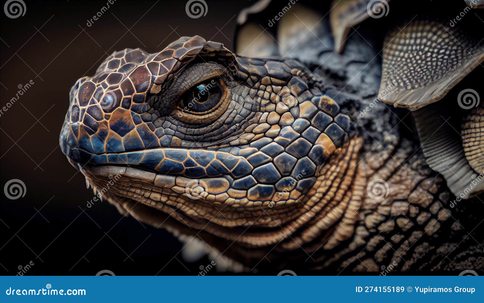 Dragon Lizard Scales Pattern Macro Portrait Generated by AI Stock ...