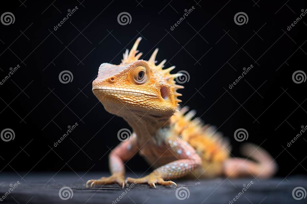 Dragon Lizard with Spiny Back Under Heat Glow Stock Illustration ...